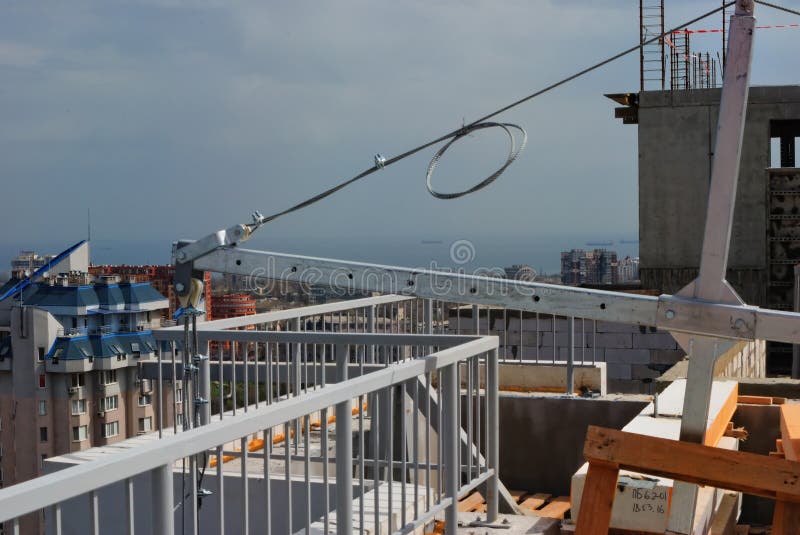 Steel construction hoist stock photo. Image of cement - 70172356