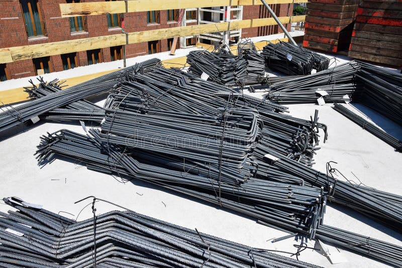 Steel Construction Materials Stock Photo - Image of project, exterior ...