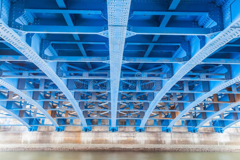 Steel Construction from Under the Bridge Stock Image - Image of ...