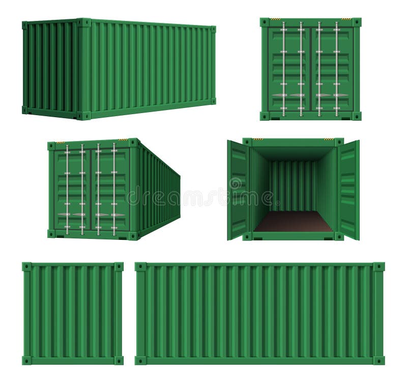 Steel Containers. Realistic Cargo Cage Shipping Steel Containers Decent ...