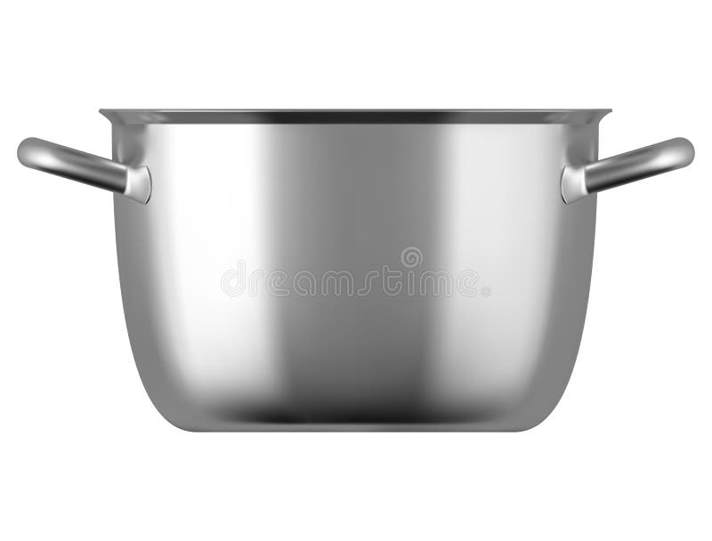 Side View of Pan with a Lid Isolated on White Background. Stock ...