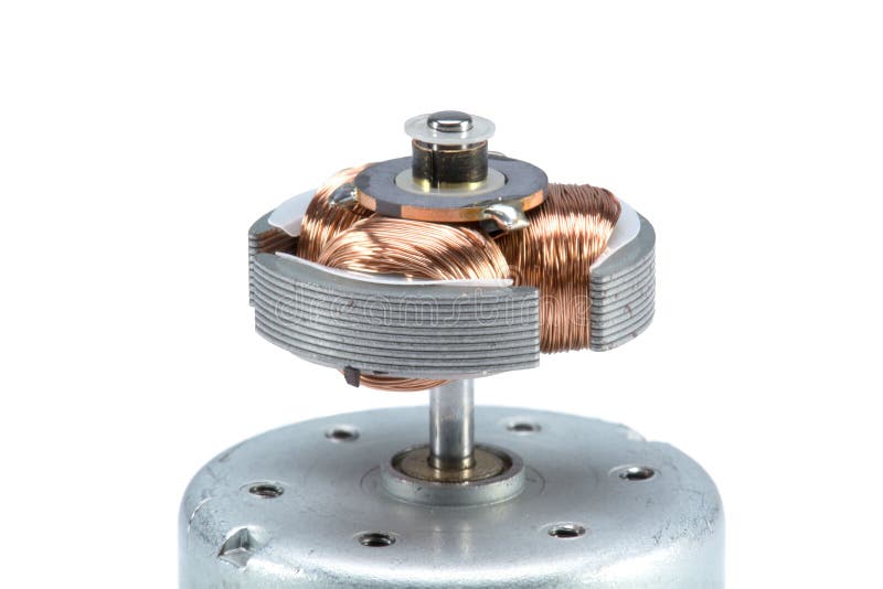 Steel and Copper Electric Motor Isolated on a White Background Stock ...