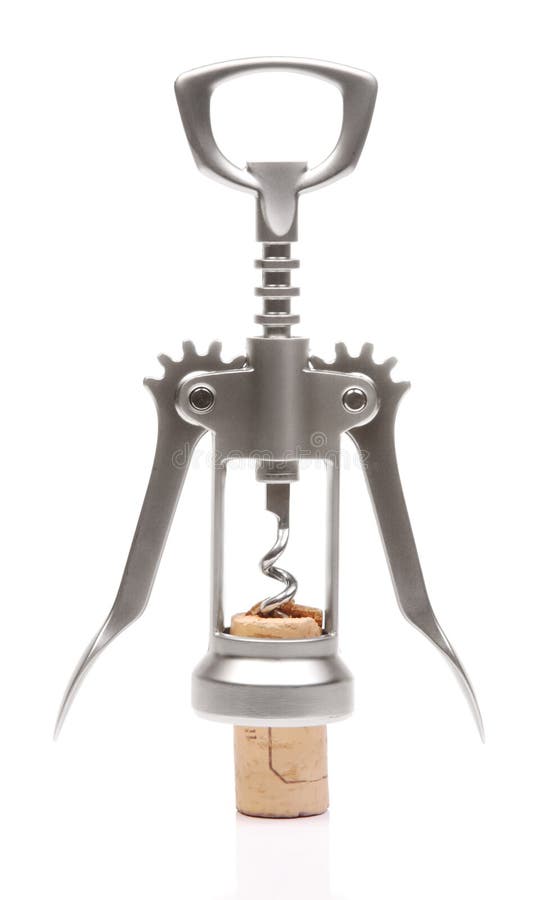 Steel Corkscrew Isolated on White Stock Image - Image of opening ...