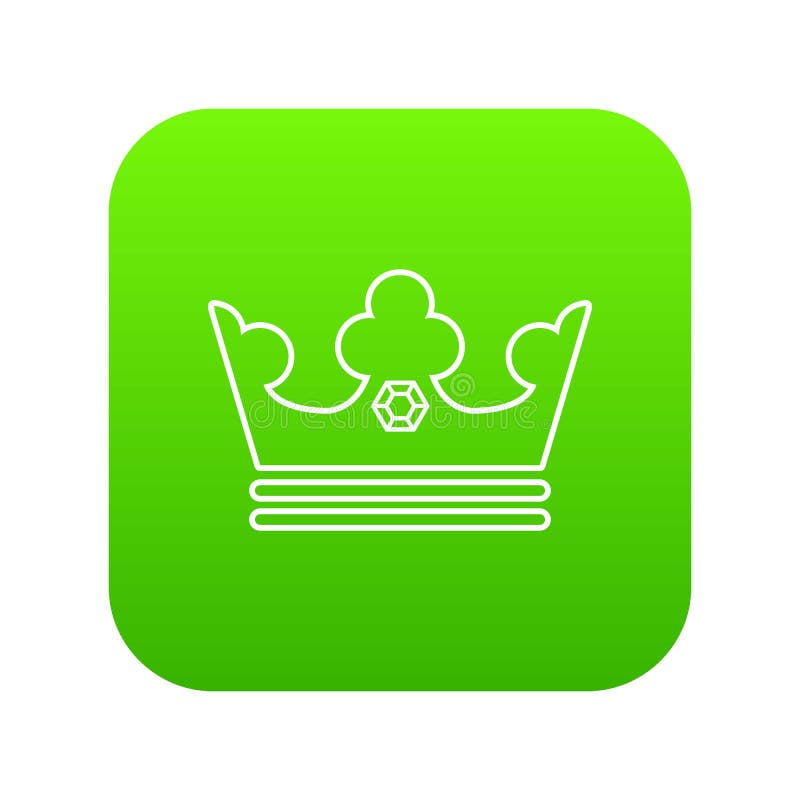 Steel Crown Icon Green Vector Stock Vector - Illustration of insignia ...