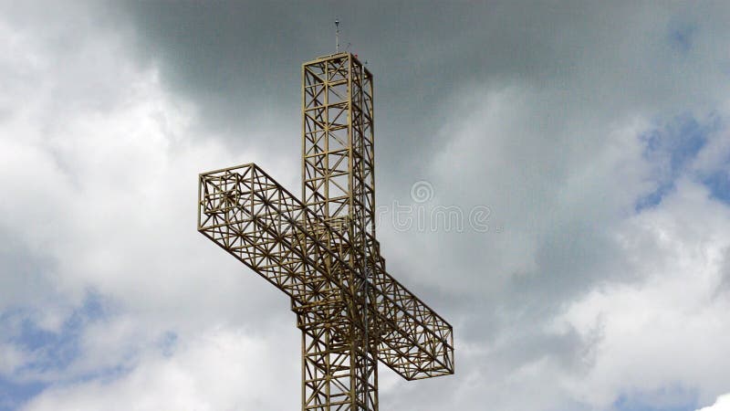 Large steel cross stock photo. Image of christianity - 214304754