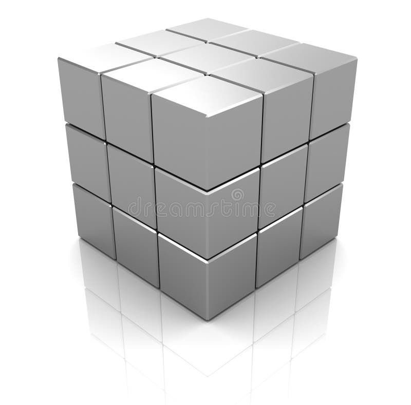 Steel cube stock illustration. Illustration of heavy - 14335004