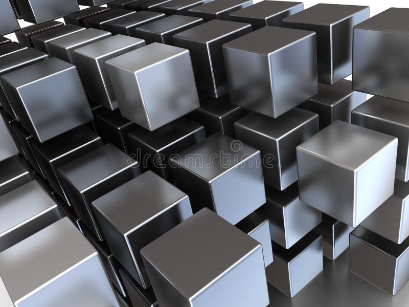 Steel cubes stock illustration. Illustration of structure - 15967422