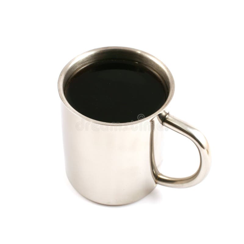 Steel cup of coffee stock image. Image of brown, coffeecup - 6988729