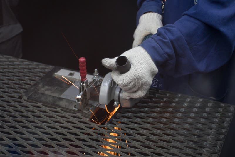 Steel Cutter Machine in Factory Stock Image - Image of worker, steel ...
