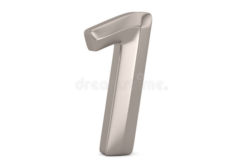 Steel 3D Numeral Isolated on White Background. 3D Illustration Stock ...