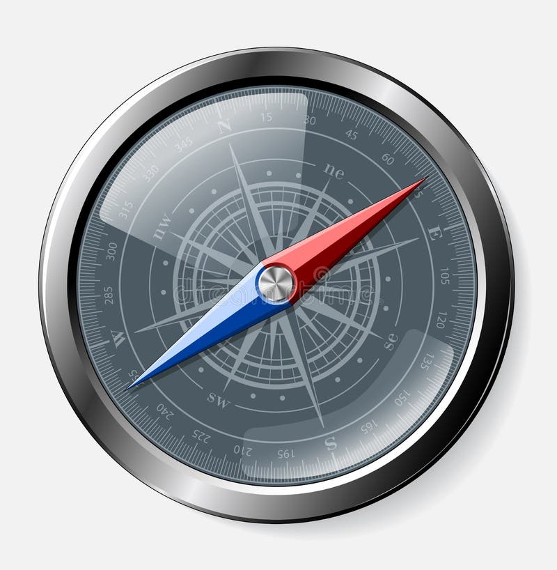 Detailed compass stock vector. Illustration of cartography - 3521456