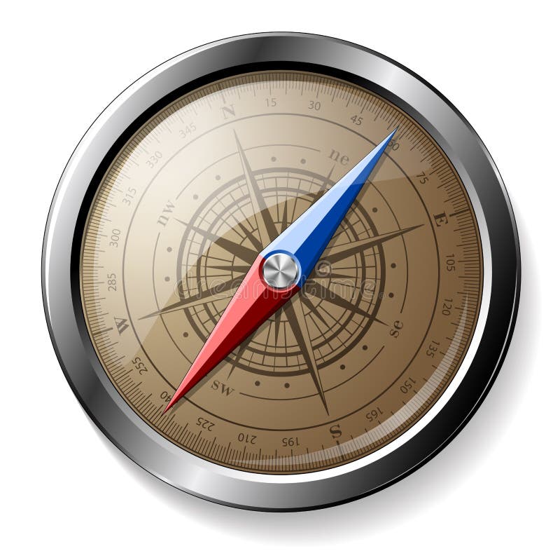 Detailed compass stock vector. Illustration of cartography - 3521456