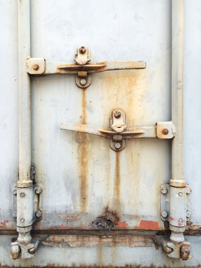 Steel door of container. stock image. Image of door, steel - 38943289