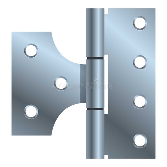 Steel Door Hinge Connecting Two Parts Providing Functionality Stock ...