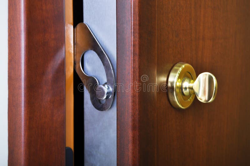 Steel door lock system stock photo. Image of gate, lock - 86633230