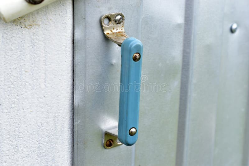 Steel Door Wicket with Rubber Lock and Handle Stock Photo - Image of ...