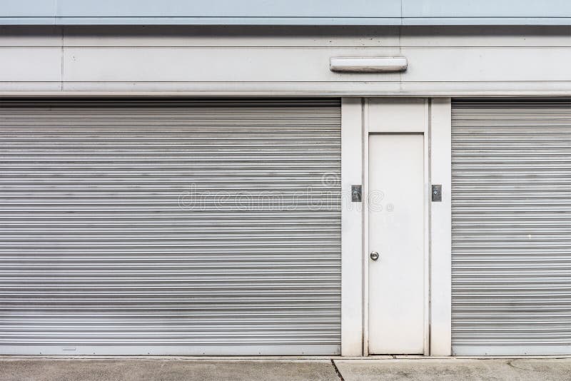 The steel doors of factory stock image. Image of iron - 68327571