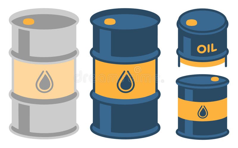 Steel Drums for Oil Storage, Oil and Hazard Barrels Stock Vector ...