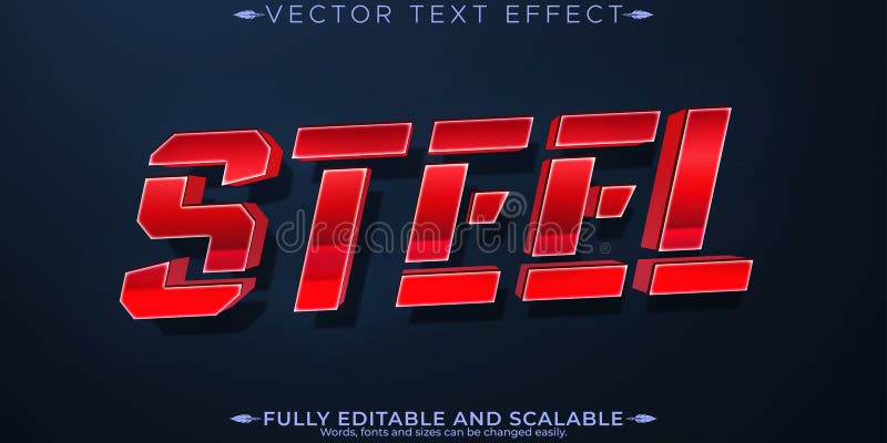 Steel Editable Text Effect, Editable Race and Red Text Style Stock ...