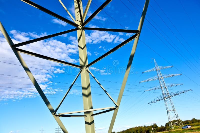 Steel electricity pylon stock image. Image of energy - 58321361