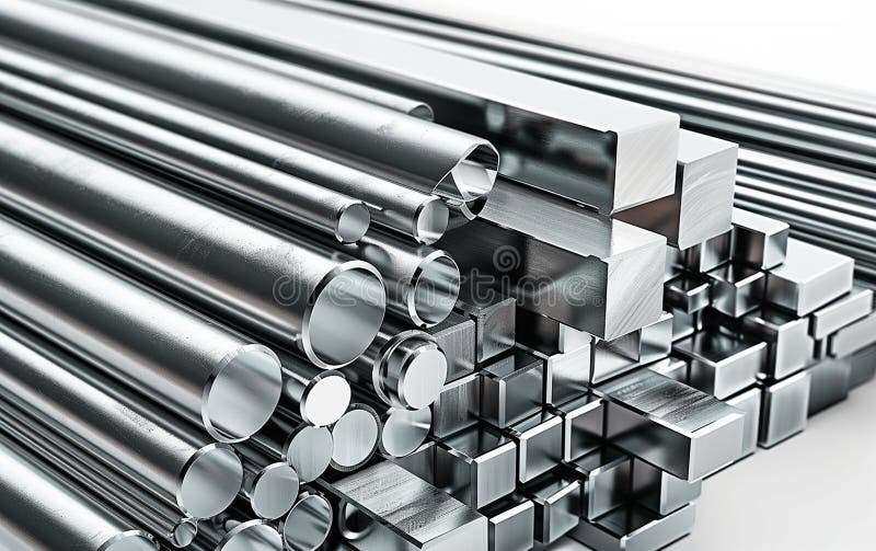 Steel Elements on White Backgrounds -Generative Ai Stock Image - Image ...