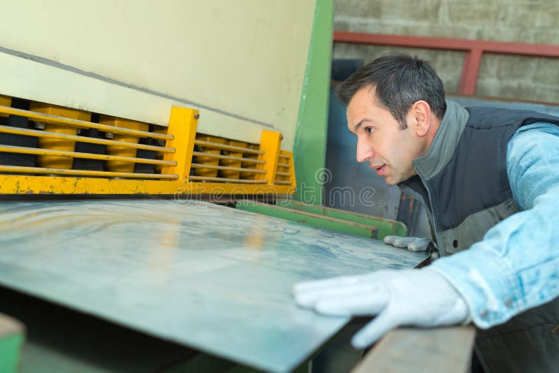 Steel Factory Assembly Line Worker Stock Image - Image of tool ...