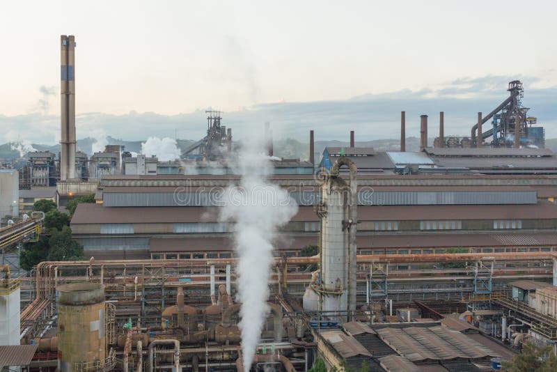 A Factory with Smokestacks. Stock Photo - Image of production ...