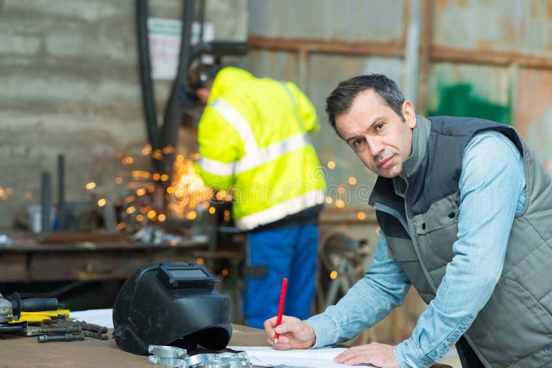 Steel Factory Supervisor Posing Stock Photo - Image of building ...