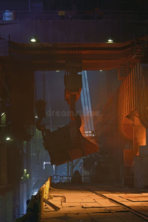 Steel factory workshop stock image. Image of liquid, casting - 74316987
