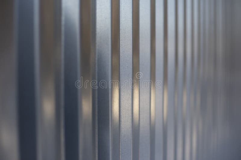 Steel Fence. Metal Profile Sheet Stock Image - Image of shadow ...
