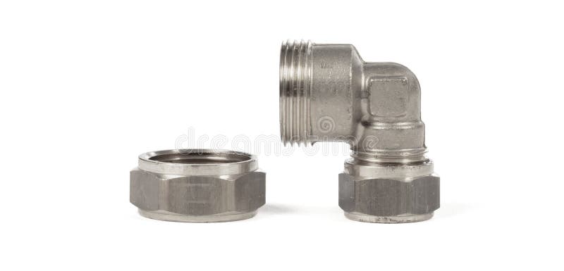 Steel Fitting for Plumbing Pipes, Connector for Two Different Sizes, 90 ...