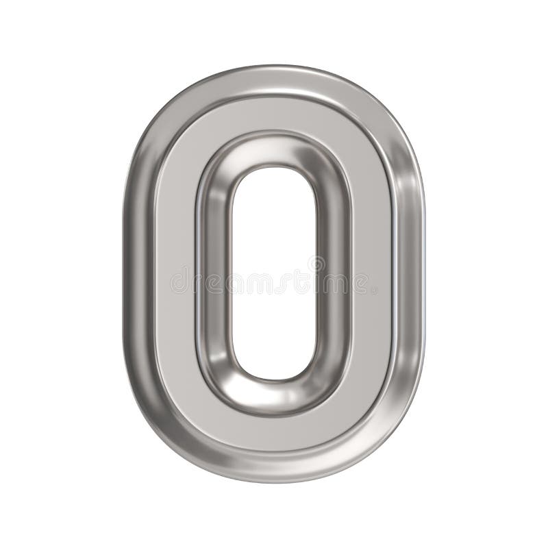 Steel Font Number 0 ZERO 3D Stock Illustration - Illustration of iron ...