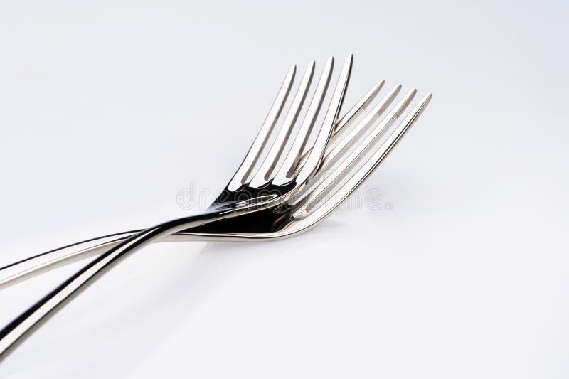 Steel Fork Isolated on White Background Stock Photo - Image of food ...