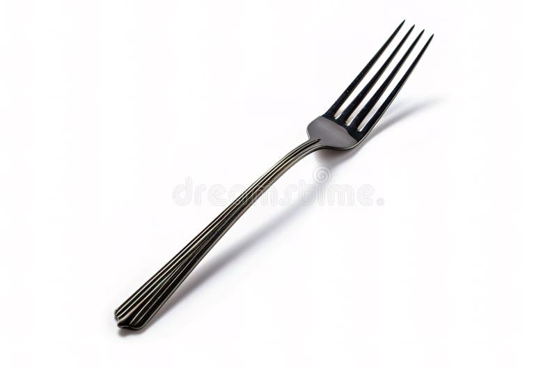 Steel Fork on a White Background Stock Illustration - Illustration of ...
