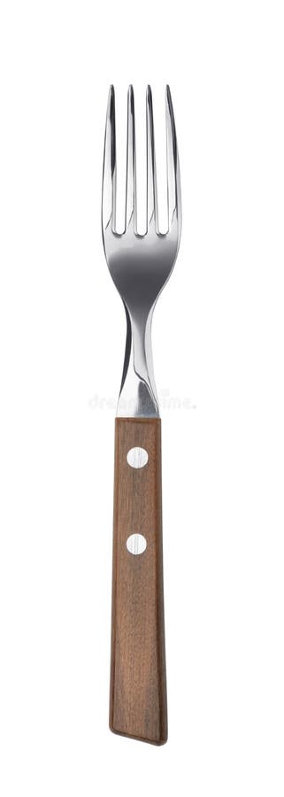 Steel Fork with Wooden Handle Stock Image - Image of eating, metal ...