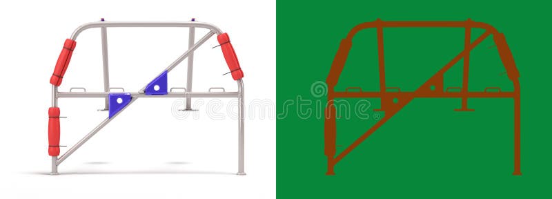 Steel Frame Amplifier for Back Car Body Front Side 3d Render on White ...