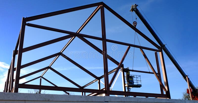Steel Frame Building Being Constructed Editorial Image - Image of urban ...