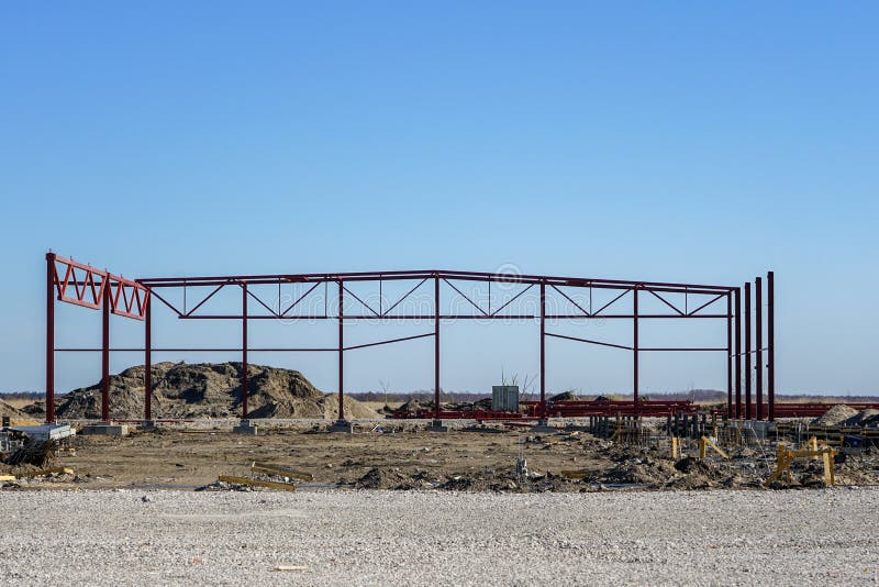 The Steel Frame of a Building Under Construction Stock Photo - Image of ...