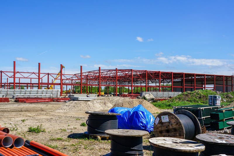 The Steel Frame of a Building Under Construction Stock Image - Image of ...