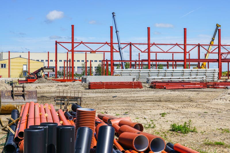 The Steel Frame of a Building Under Construction Stock Photo - Image of ...