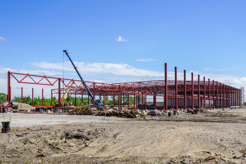 The Steel Frame of a Building Under Construction Stock Photo - Image of ...
