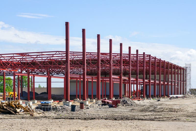 The Steel Frame of the New Building with Reinforced Concrete Supports ...