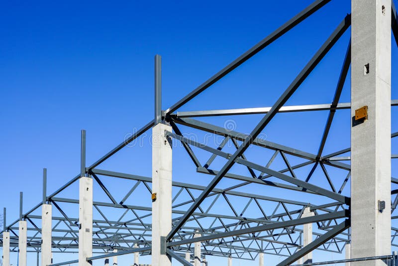 The Steel Frame of a Building Under Construction Stock Photo - Image of ...