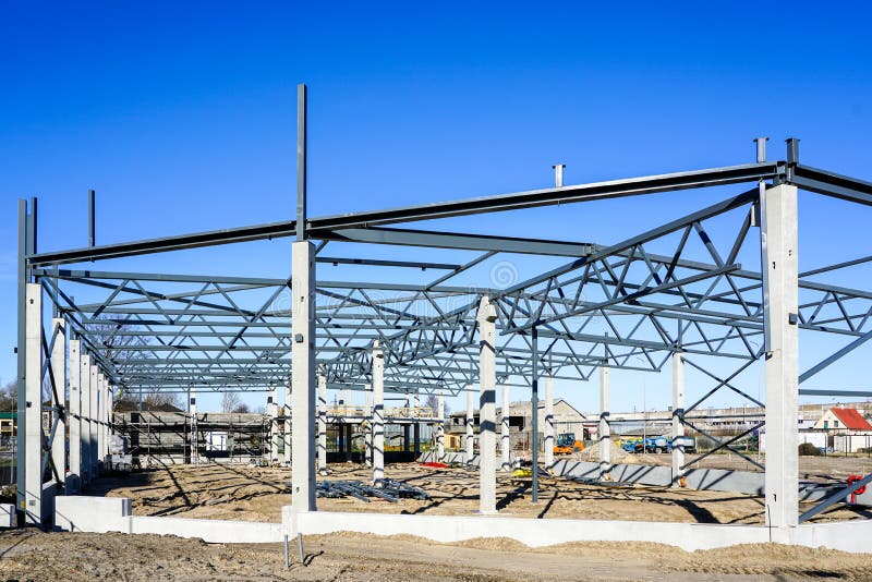 The Steel Frame of a Building Under Construction Stock Image - Image of ...
