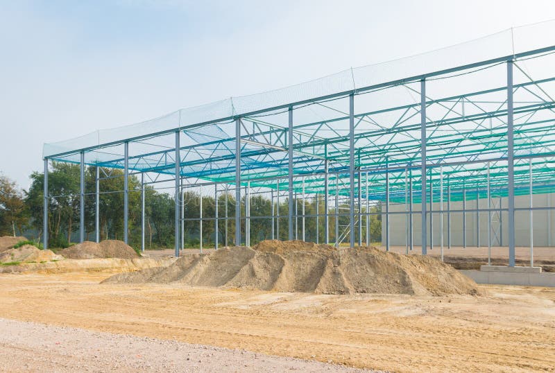 Warehouse Building Construction Steel Frame Stock Image - Image of ...