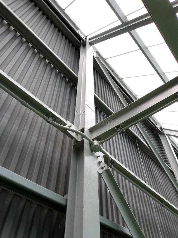 Steel Frame, Deck Roof, Industrial Plant Stock Image - Image of ...