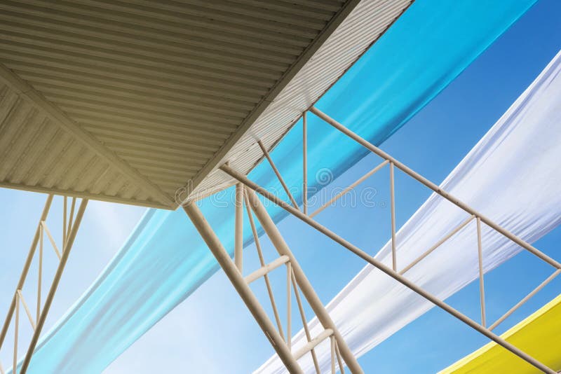 Steel Frame with Fabric Three Colors As Backdrop Stock Image - Image of ...