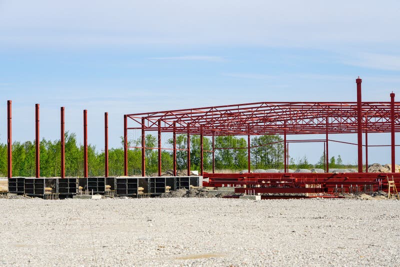 The Steel Frame of a Building Under Construction Stock Image - Image of ...
