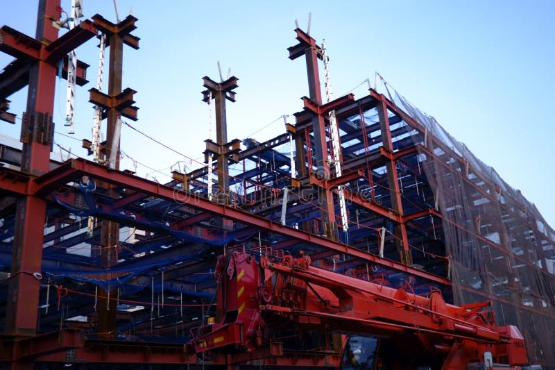 Steel Frame Protruding into the Sky Stock Image - Image of pattern ...