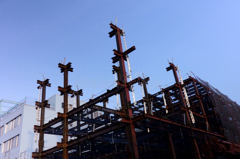 Steel Frame Protruding into the Sky Stock Photo - Image of outdoor ...